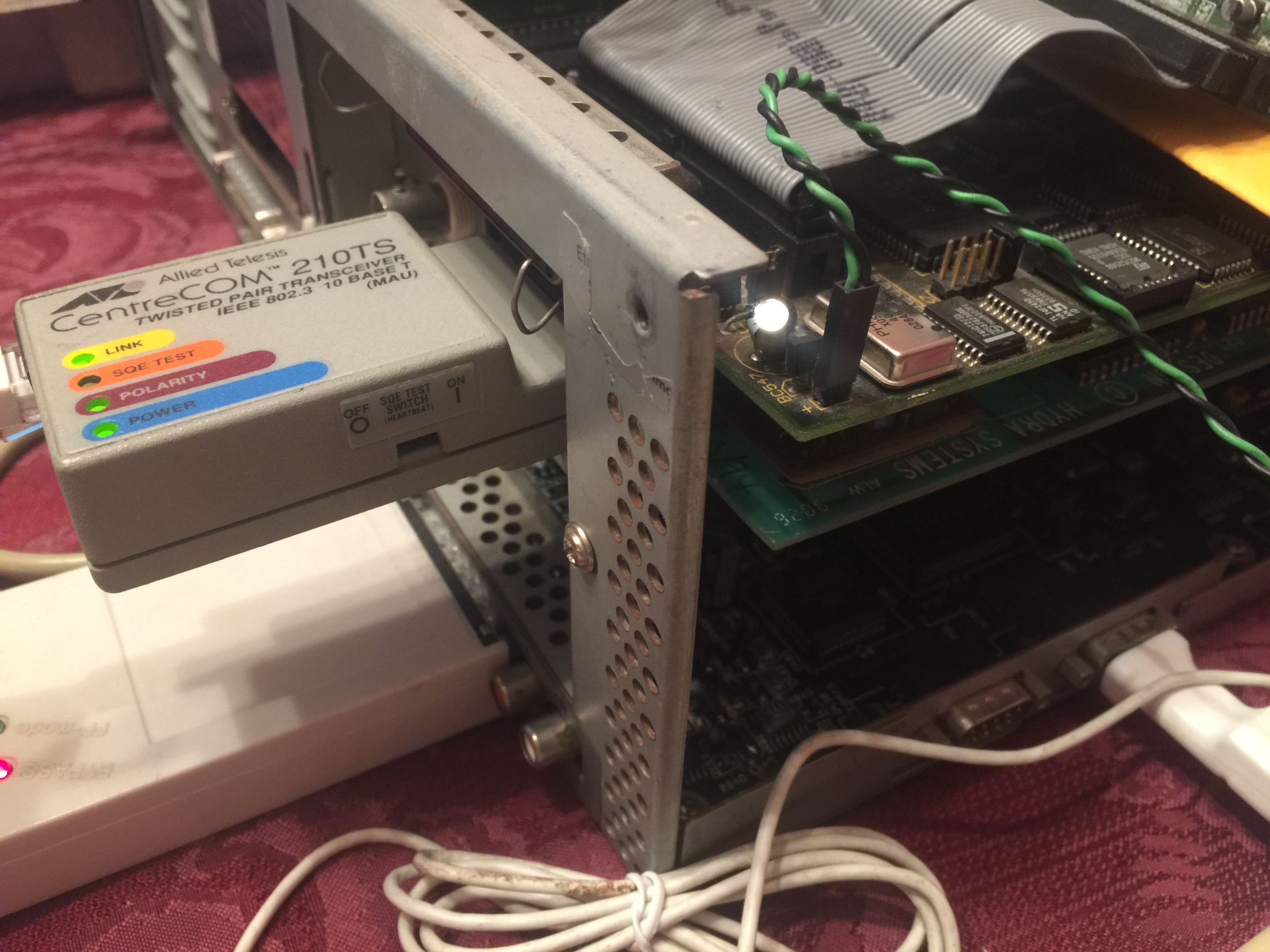 My dad created and sold the Amiganet network cards, his workshop looks ...